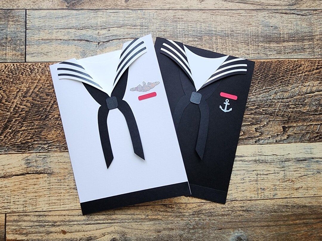 Sailor Uniform Card With Choice of Uniform Color and Insignia - Etsy