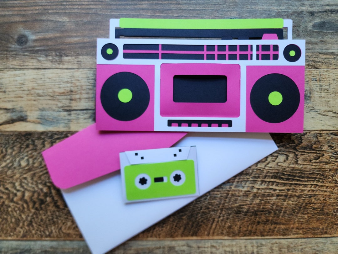 Boombox Radio Cassette Player Card, 80's Nostalgia - Etsy