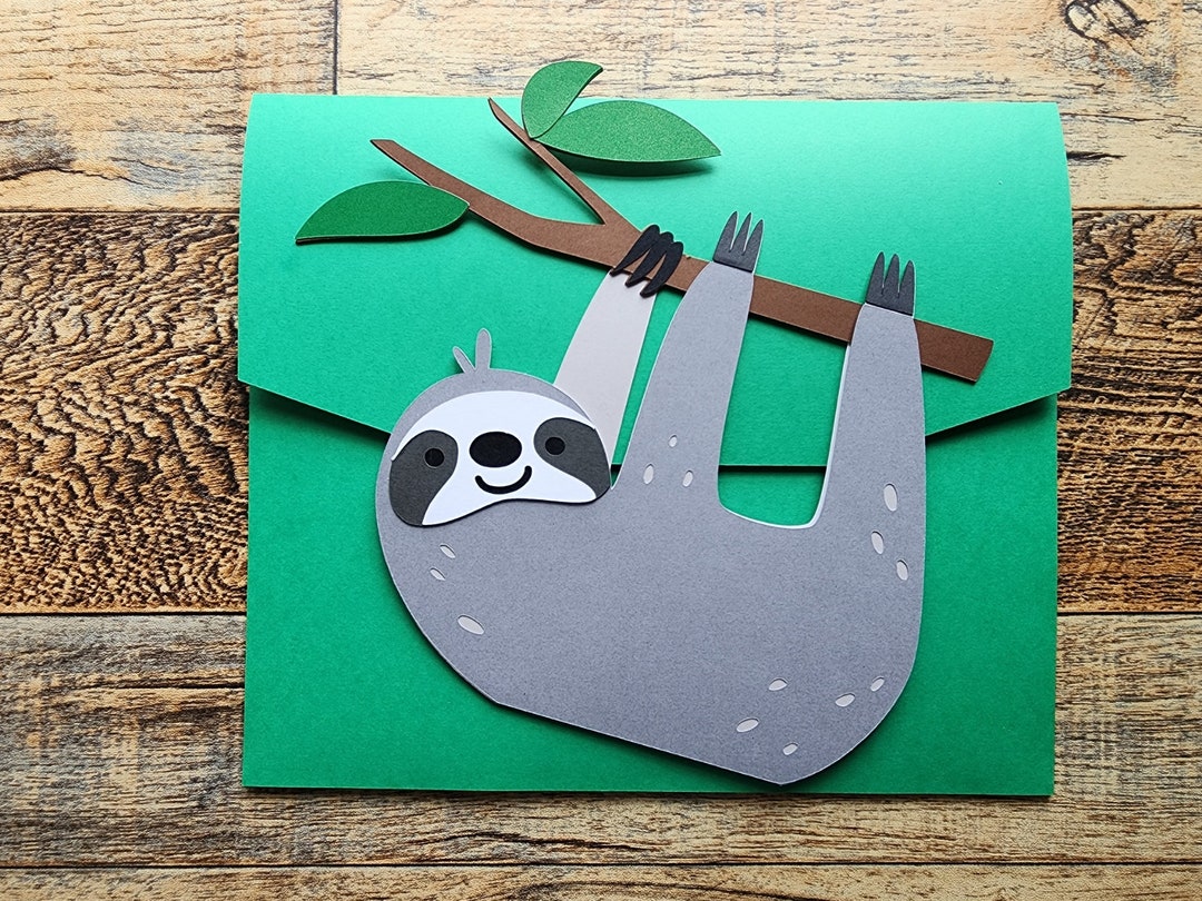 Adorable Happy Sloth Card for Any Sloth Enthusiast - Etsy