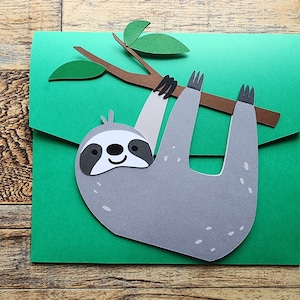 Adorable Happy Sloth Card for Any Sloth Enthusiast - Etsy