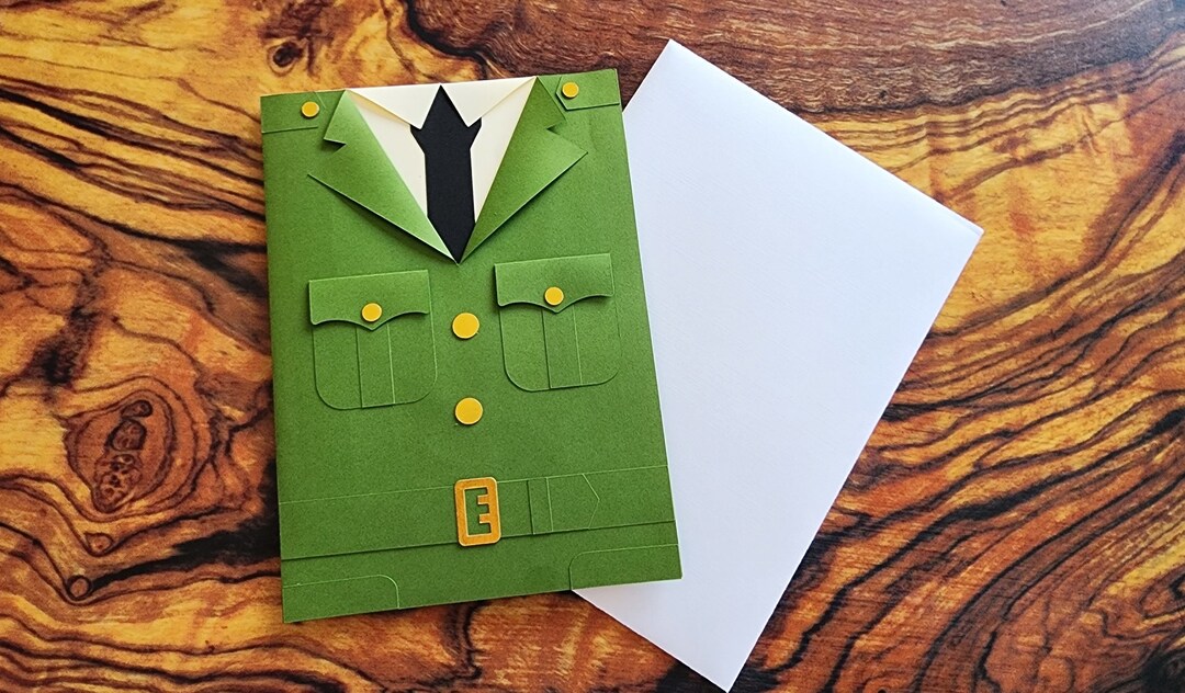 Military Style Jacket Card - Etsy