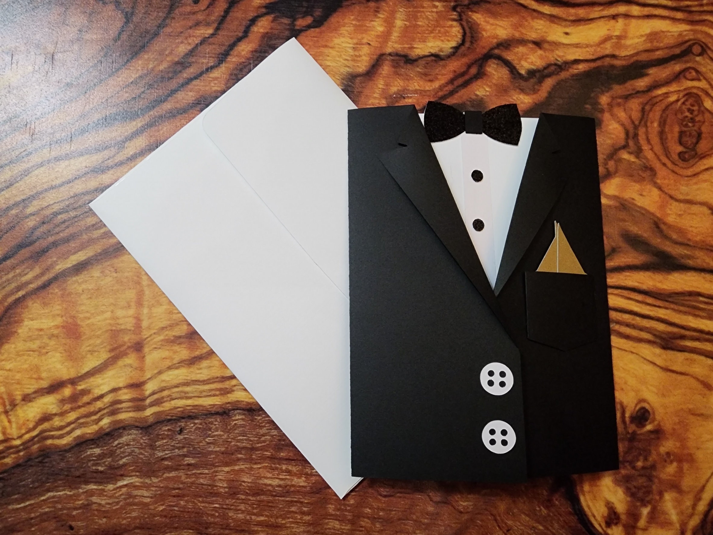 Tuxedo Card Bow Tie Card Groomsman Invitation Personalized