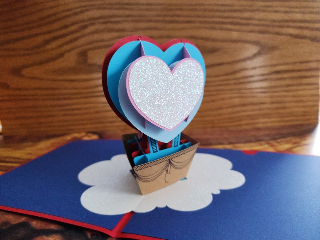 Heart Hot Air Balloon Pop up Card - Etsy