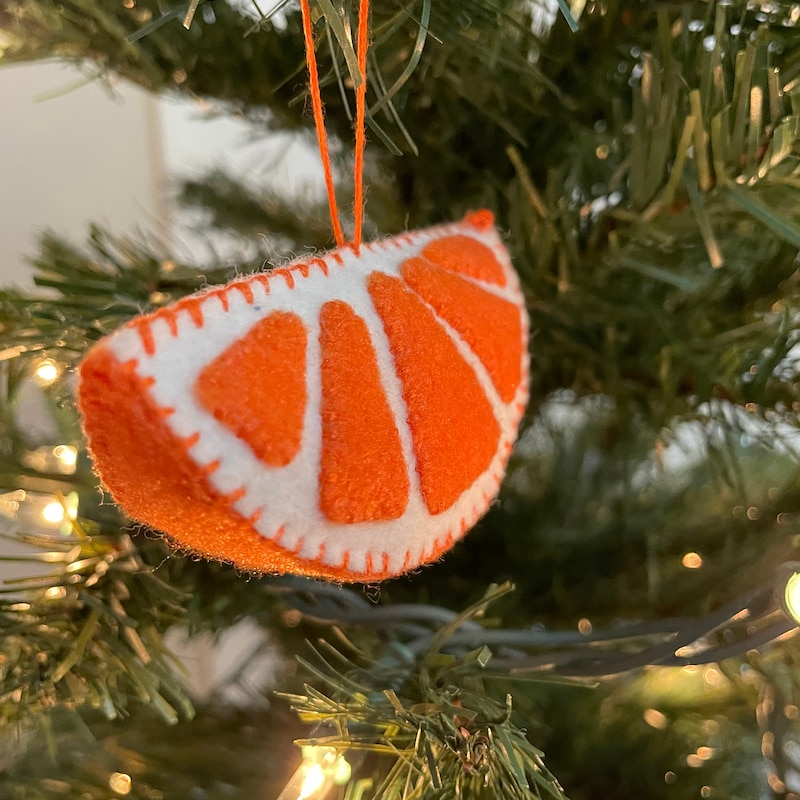 Embroidered Fruit Ornament - Etsy