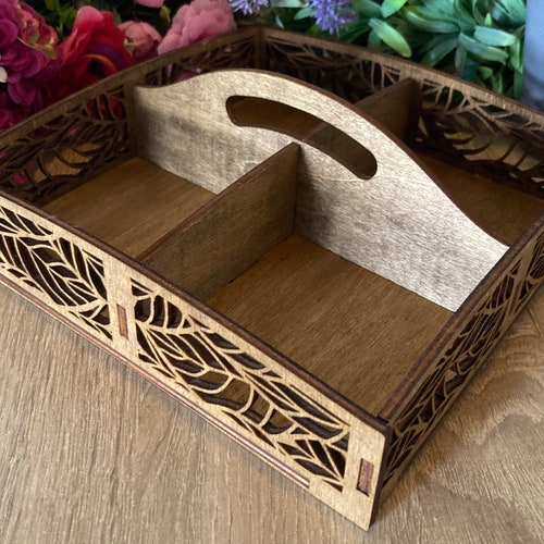 Divided Decorative Trays With Beautiful Laser Cut Pattern for - Etsy
