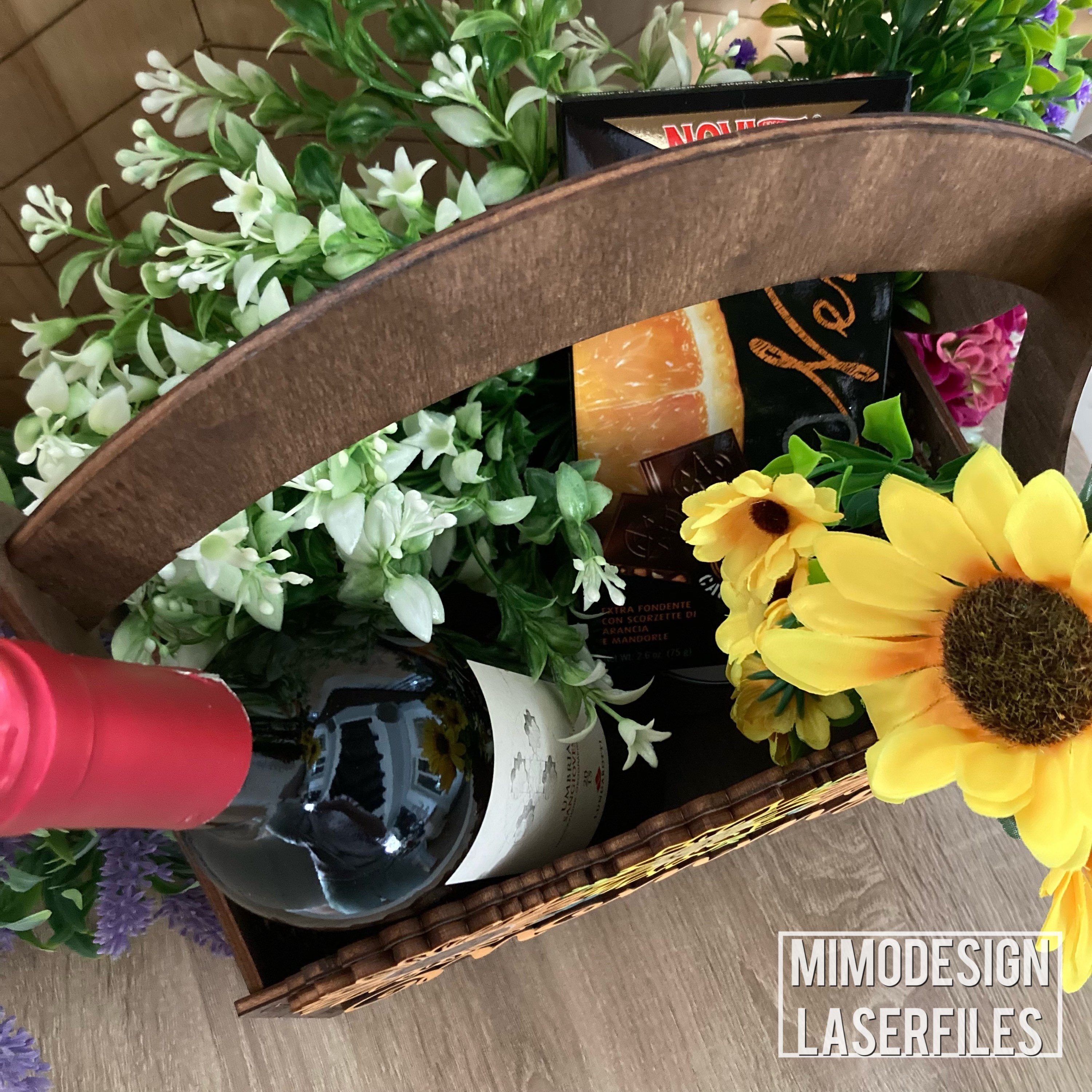 Mothers Day Garden Sunflower Floral Gift Basket Crate for - Etsy