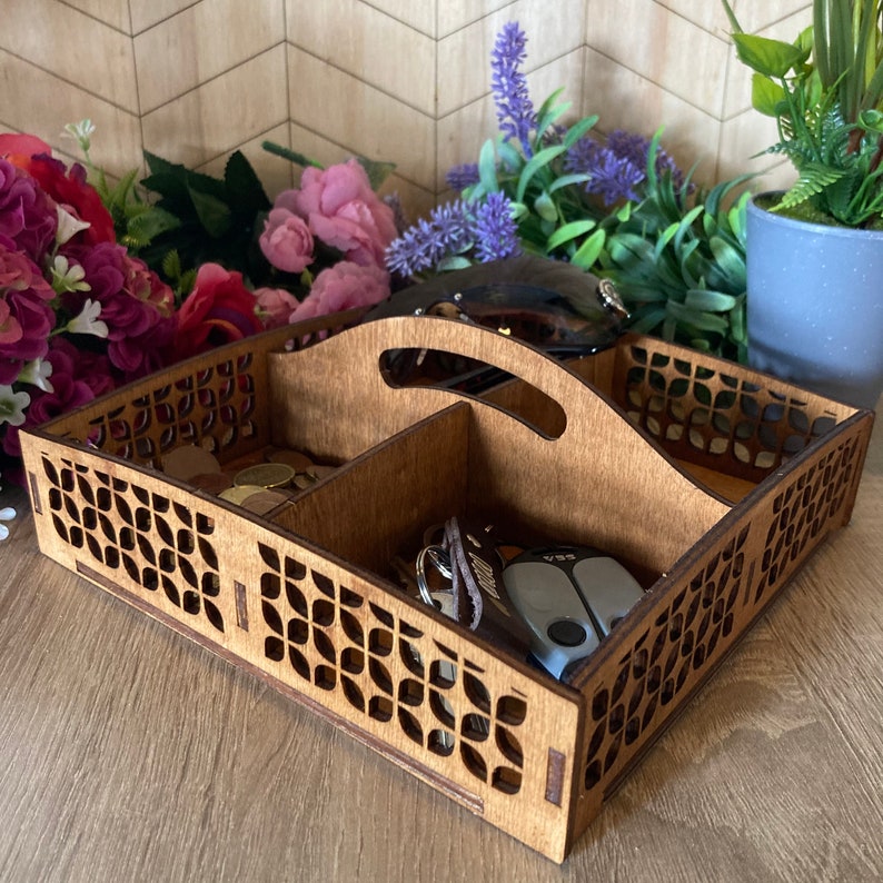 Divided Decorative Trays With Beautiful Laser Cut Pattern for Home ...