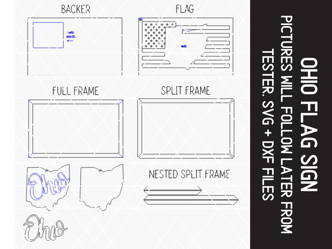 OHIO State Flag Sign With the American Flag and Frames - Etsy