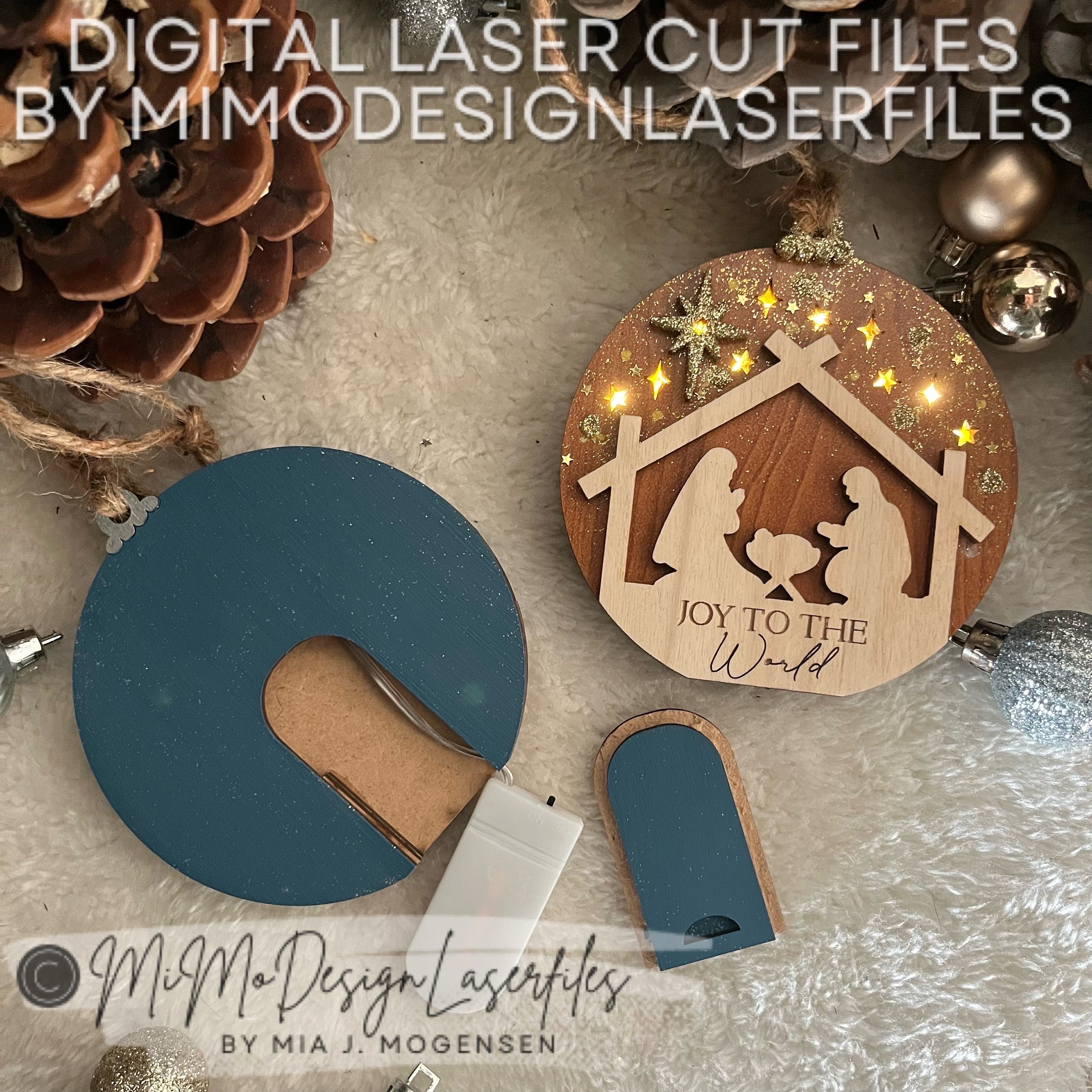 Nativity Fairy Light Bauble | Layered LED Ornament With Battery Door ...