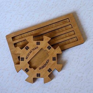 Mexican Train Dominoes Game and Domino Holder Glowforge Ready - Etsy
