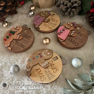 Gingerbread Family Boy Girl Christmas Countdown Sliding Ornament ...
