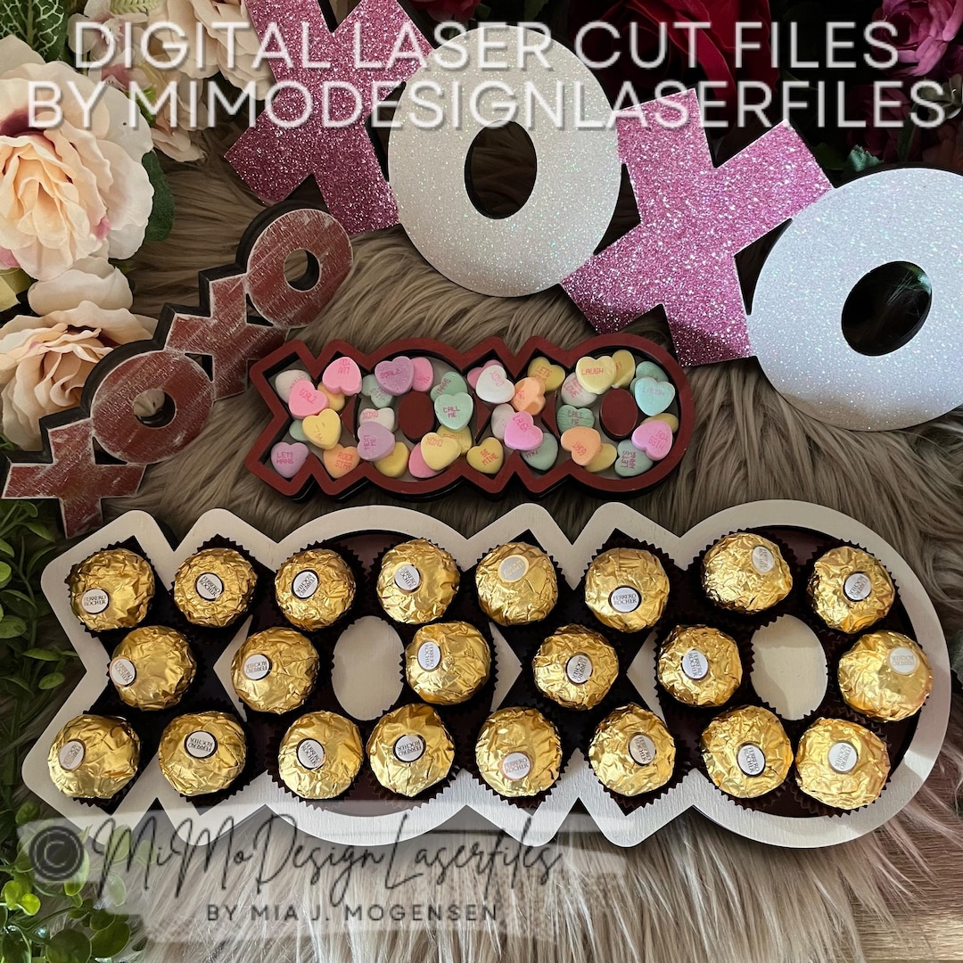 XOXO Valentine's Day Candy Tray & Shelf Sitter, 3 Sizes – Scrap-free ...