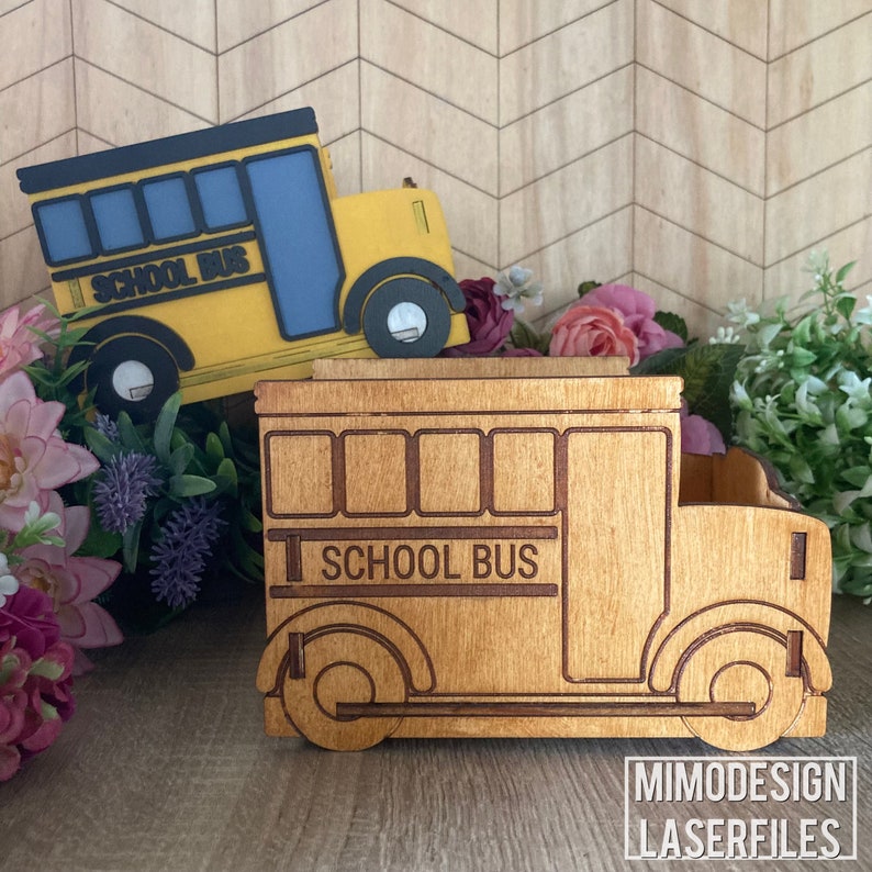 Mini School Bus Driver Gift Box Basket Crate for Personalization ...