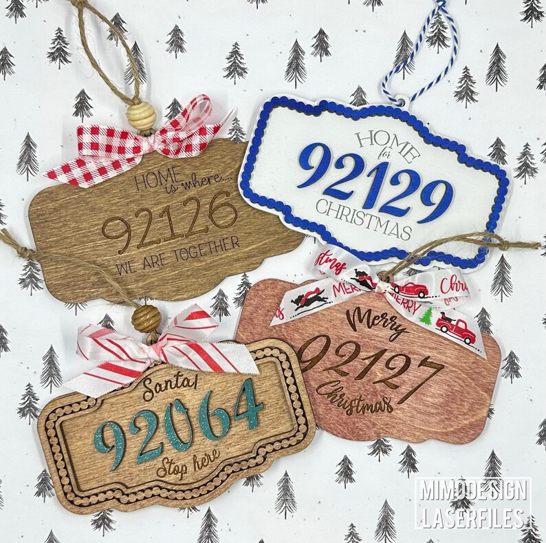 ZIP Code Beaded Frame Christmas Ornaments for Postal Number - Etsy