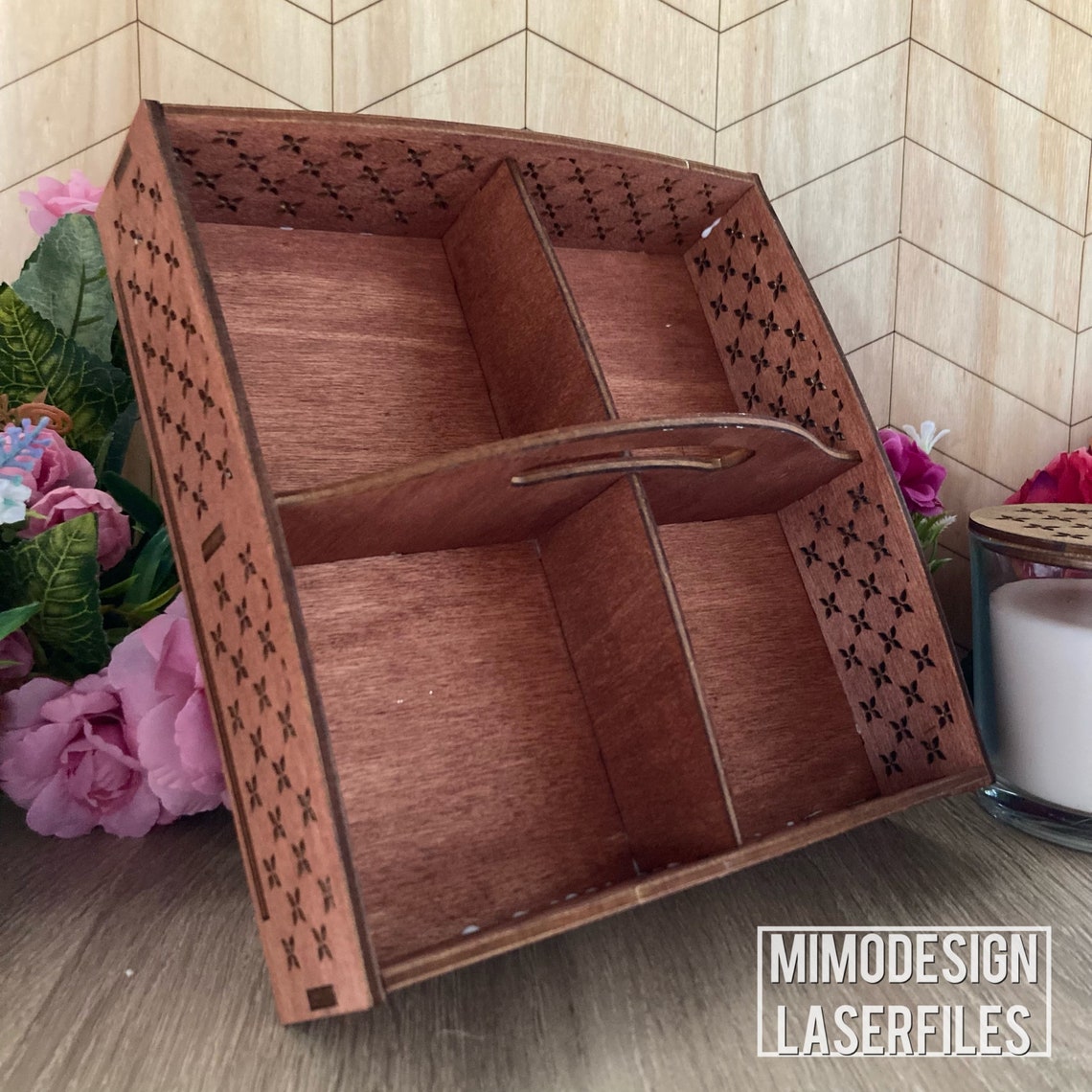 Divided Decorative Trays With Beautiful Laser Cut Pattern for - Etsy