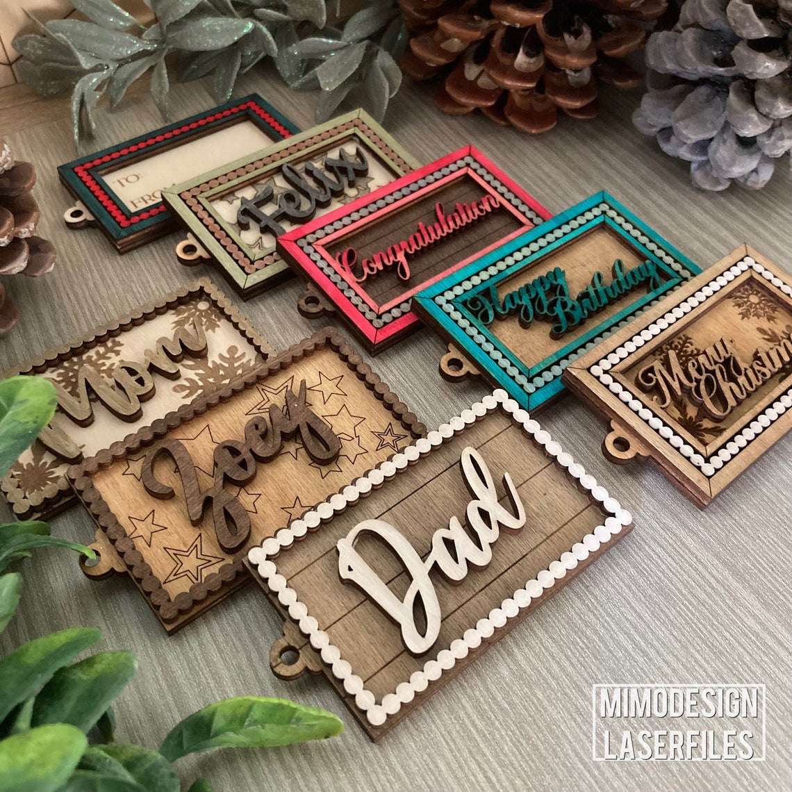 Beaded Frame Tags for Christmas Birthday Celebrations - Etsy