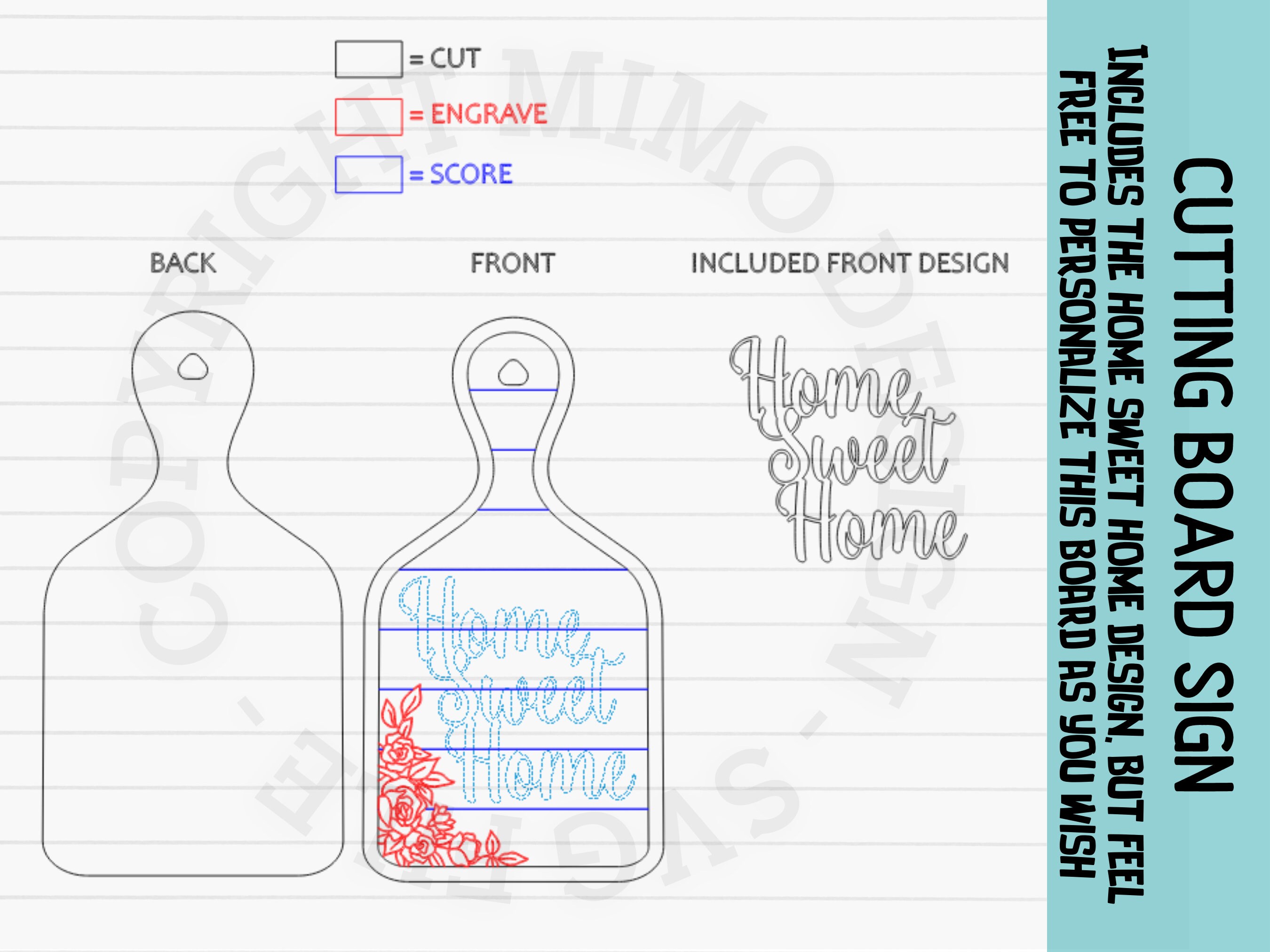 Cuttingboard Sign for Personalization Incl. Home Sweet Home - Etsy