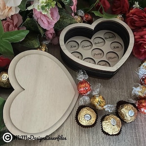 Heart Shaped Chocolate Candy Box With Surprise Tasks for Valentines Day ...