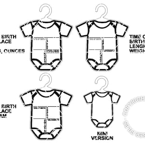 Baby Birth Stats Nursery Clothes Hanger Sign - 4 Designs - 2 Sizes for ...