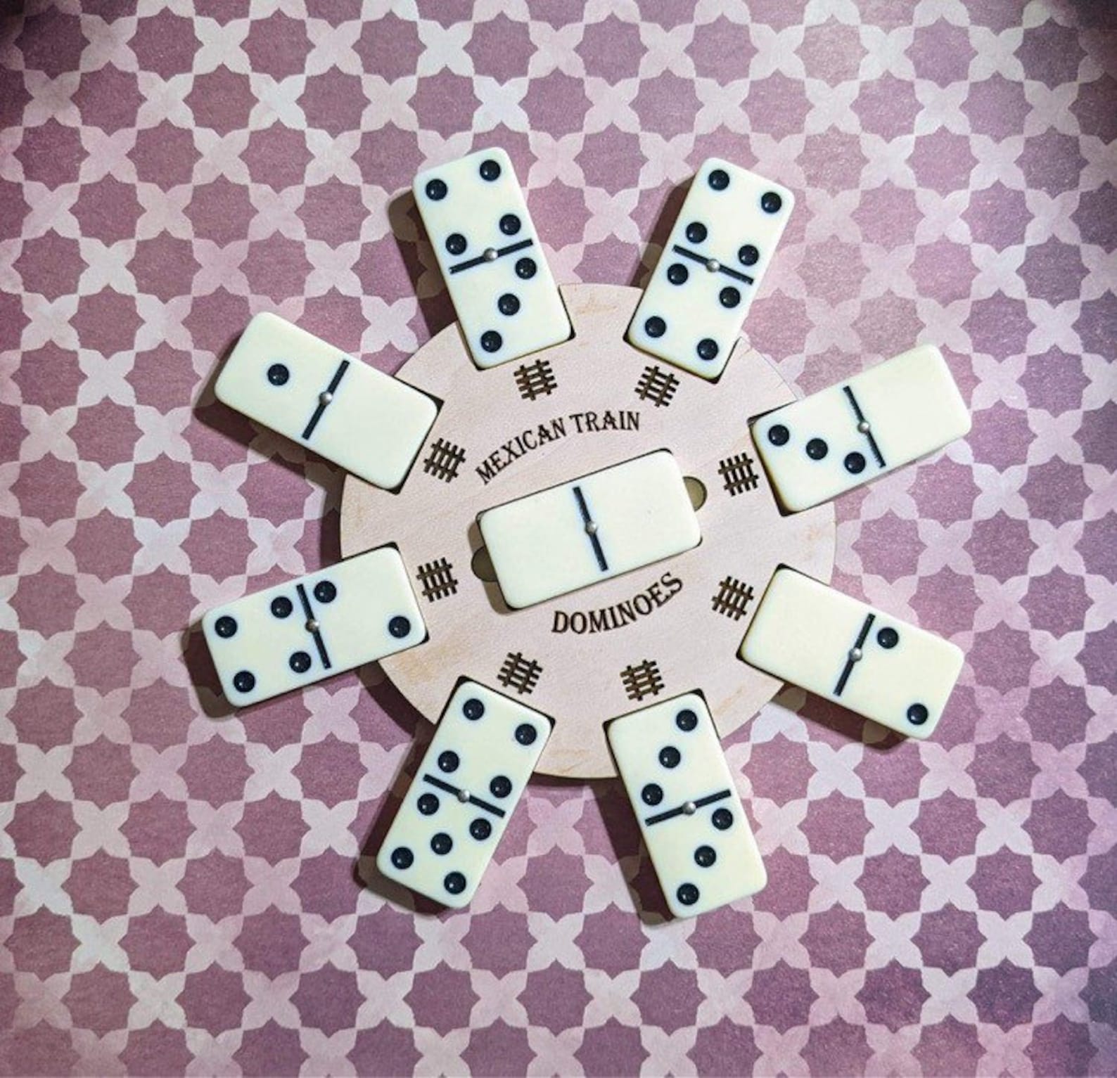 Mexican Train Dominoes Game and Domino Holder Glowforge Ready - Etsy