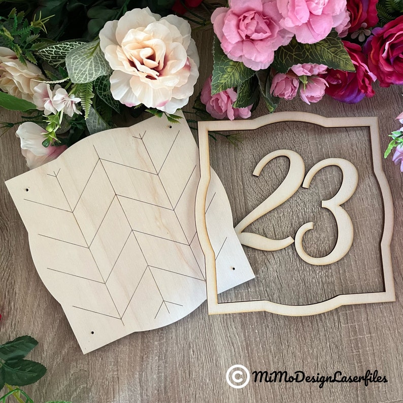 House Number Sign With Scored Lines Numbers 0-9 Layered - Etsy