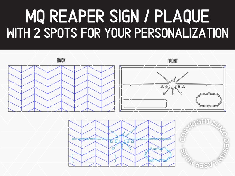 MQ Reaper Aircraft Sign / Plaque for Personalization, Retirement, Pcs ...