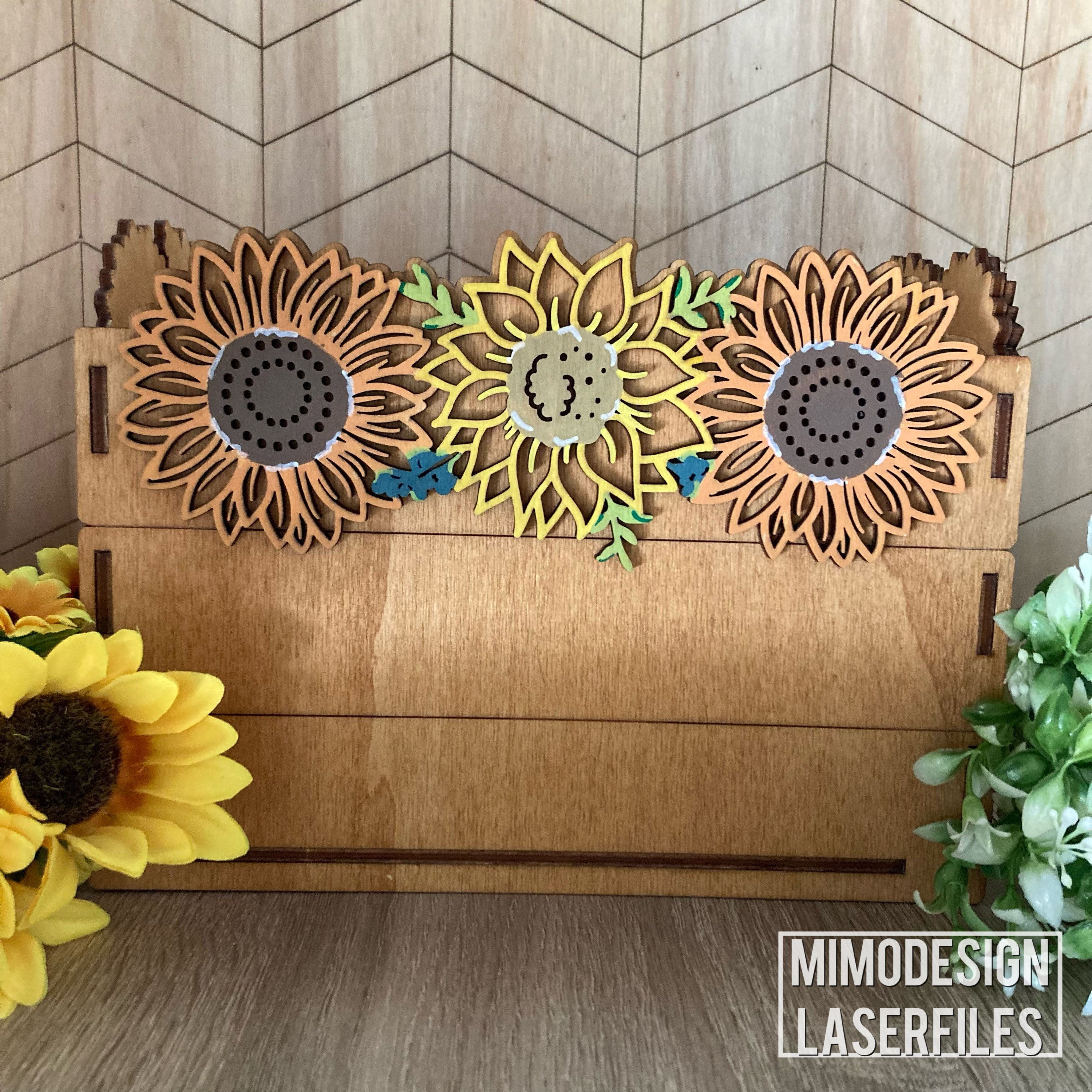 Sun Flower Floral Crate Box for Personalization Storage and - Etsy
