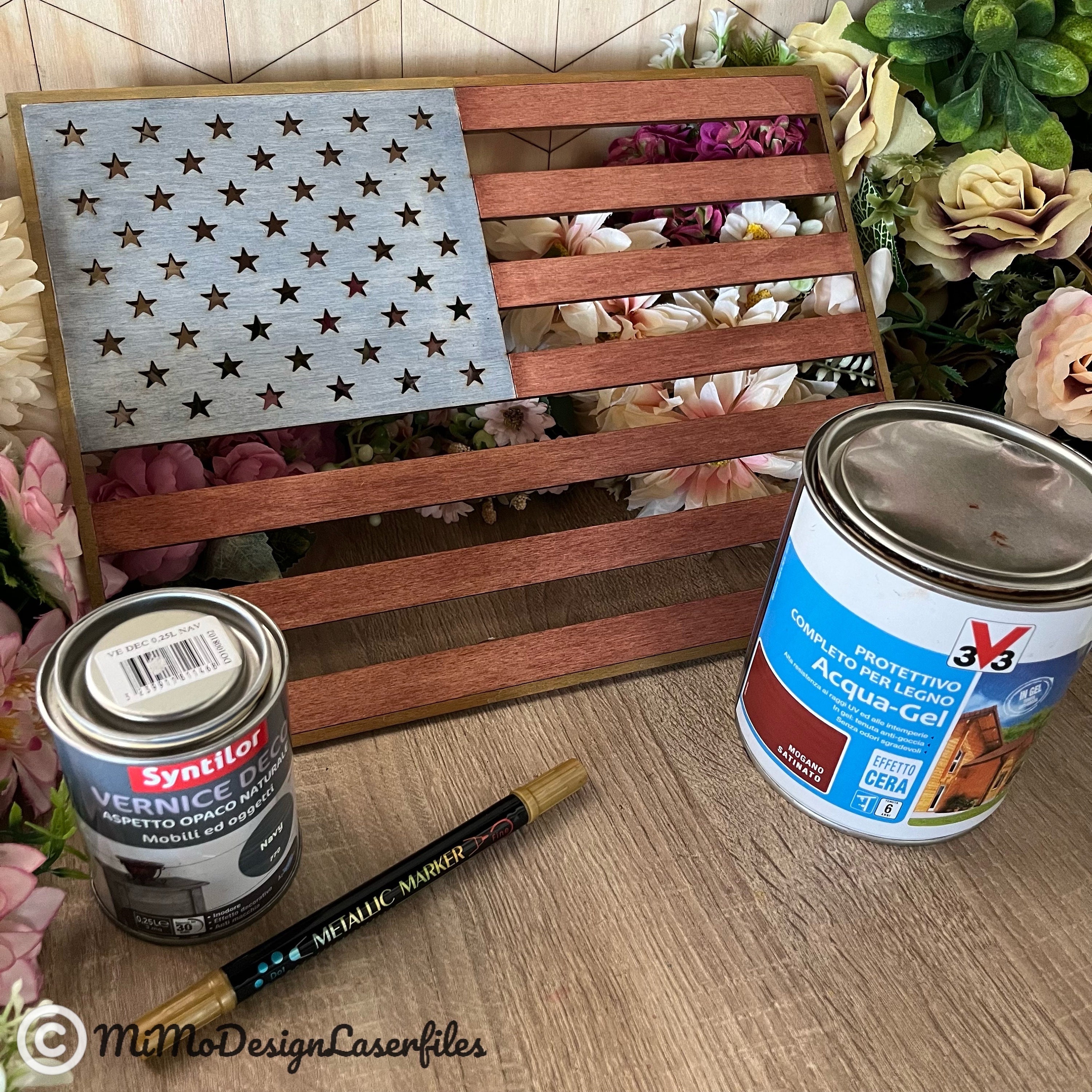 Inlay (ADD ON) American Flag for Decorative Home Decor Trays, Cut and ...