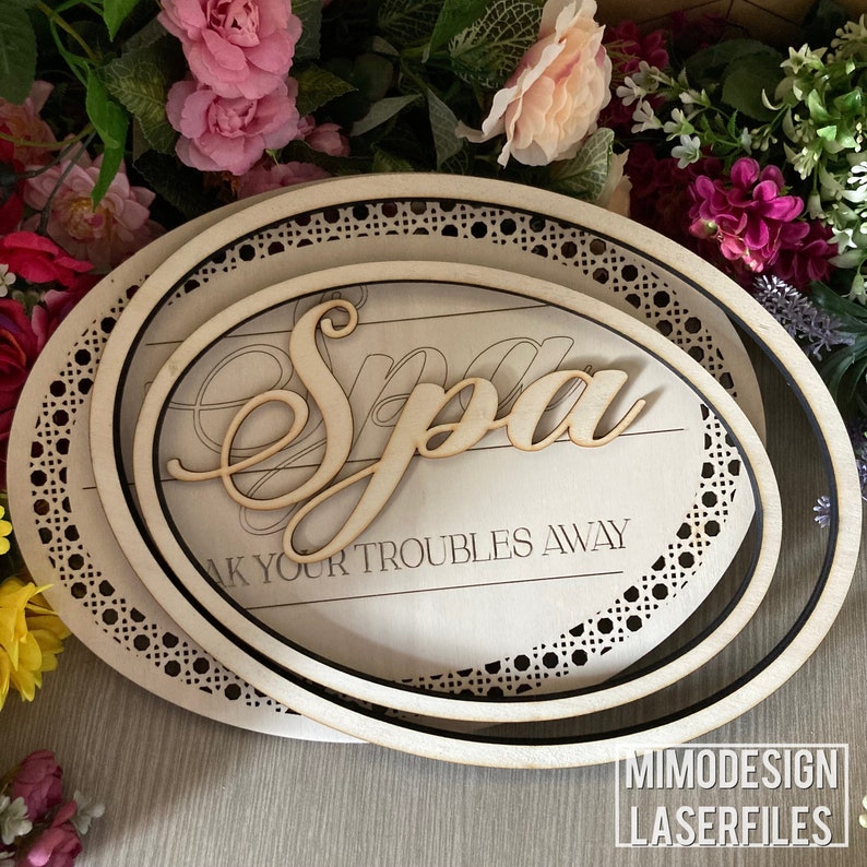 Oval Spa Rattan Frame Sign / Door Hanger Farmhouse Style, Blank Frame ...