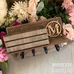 Wall Mounted Key Hanger With Box, Chainmail Pattern & Full Monogram ...