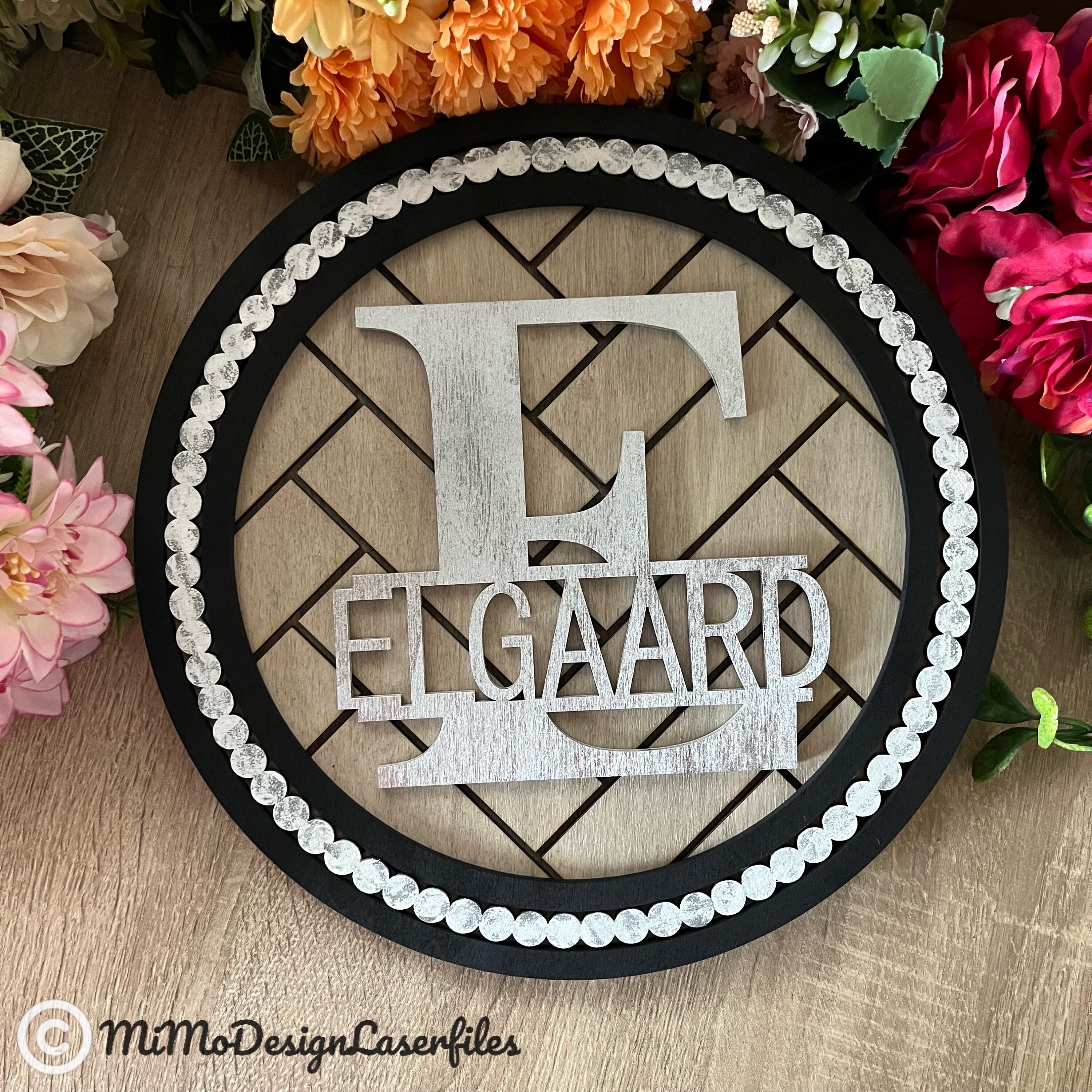 Herringbone Split Monogram Signs Bundle, 3 Fronts and Simple or Beaded ...