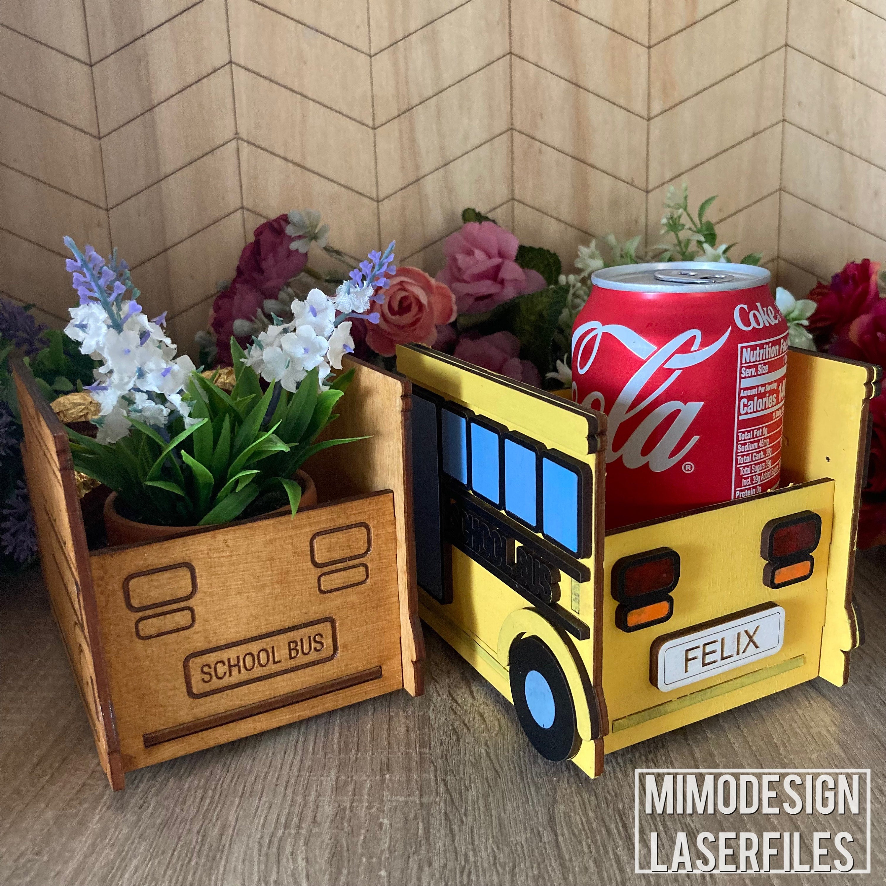 Mini School Bus Driver Gift Box Basket Crate for Personalization ...