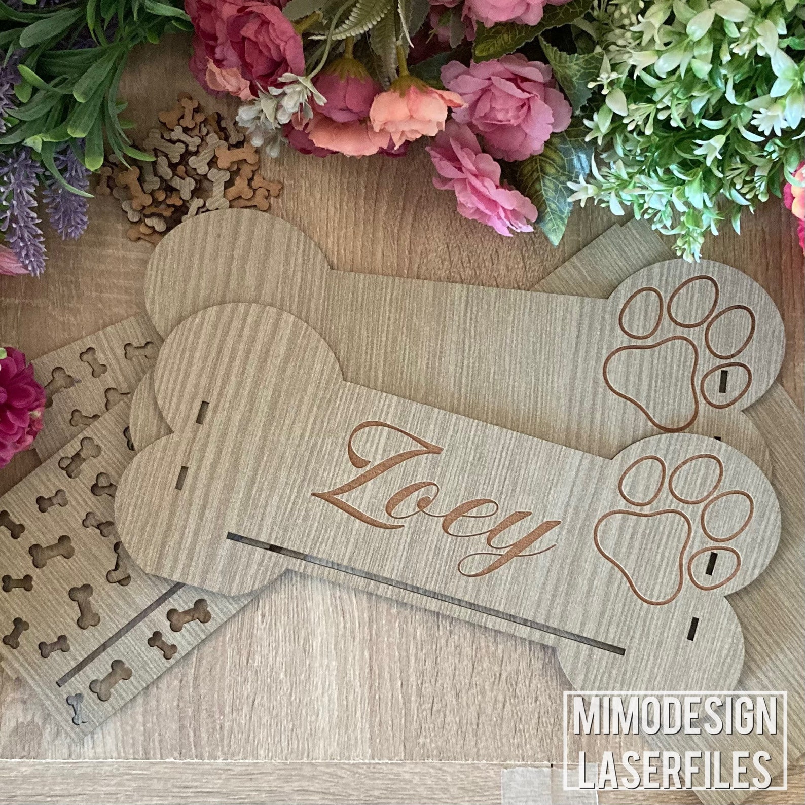 Dog Bone Treat Box SVG | Dog Toy Storage Box Laser Cut File | Paw Print ...