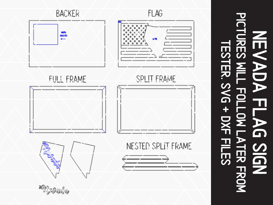 NEVADA State Sign With the American Flag and Frames, Layered and Easy ...