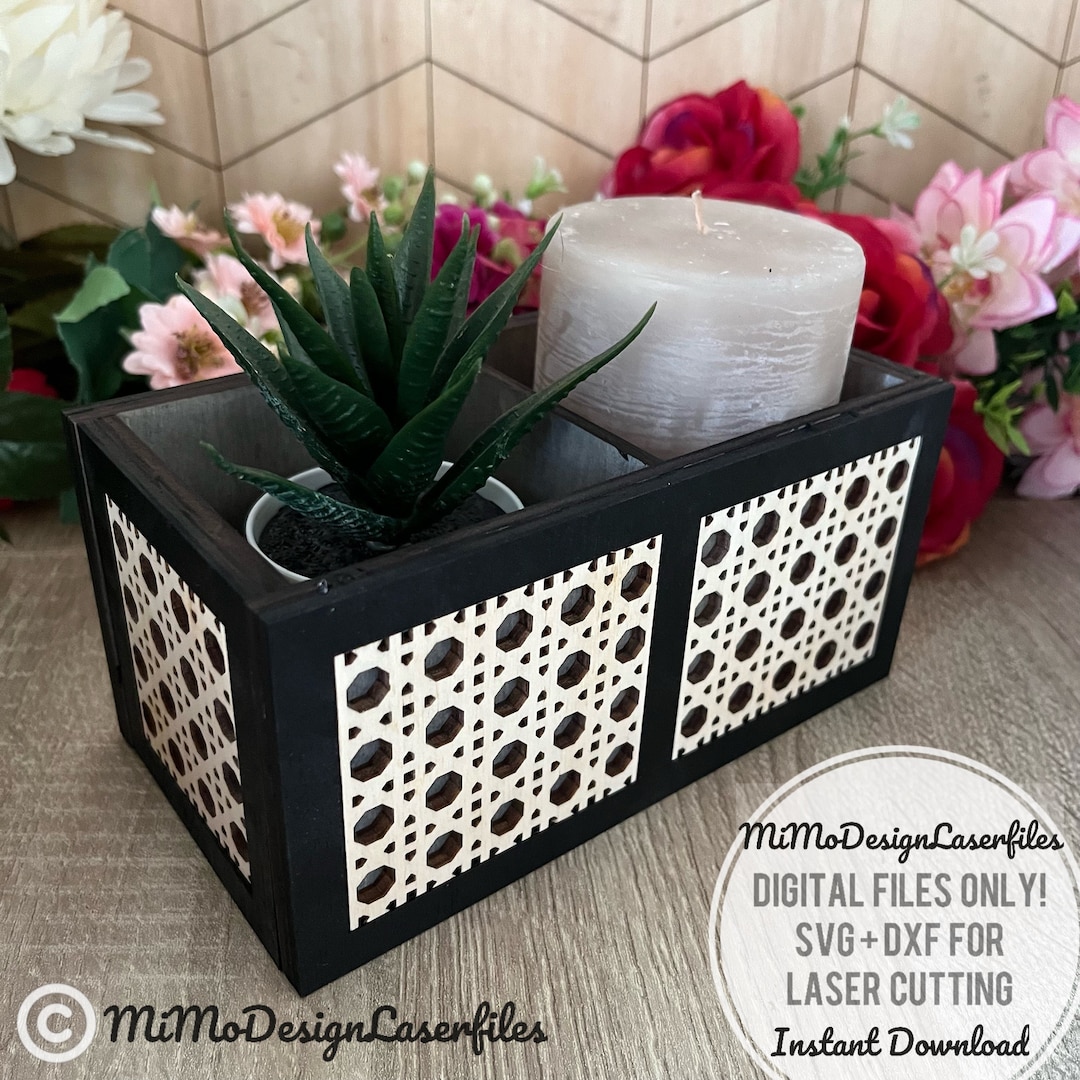 Decorative 2 Rooms Divided Rattan Lace Pattern Box - Fits the Ikea ...