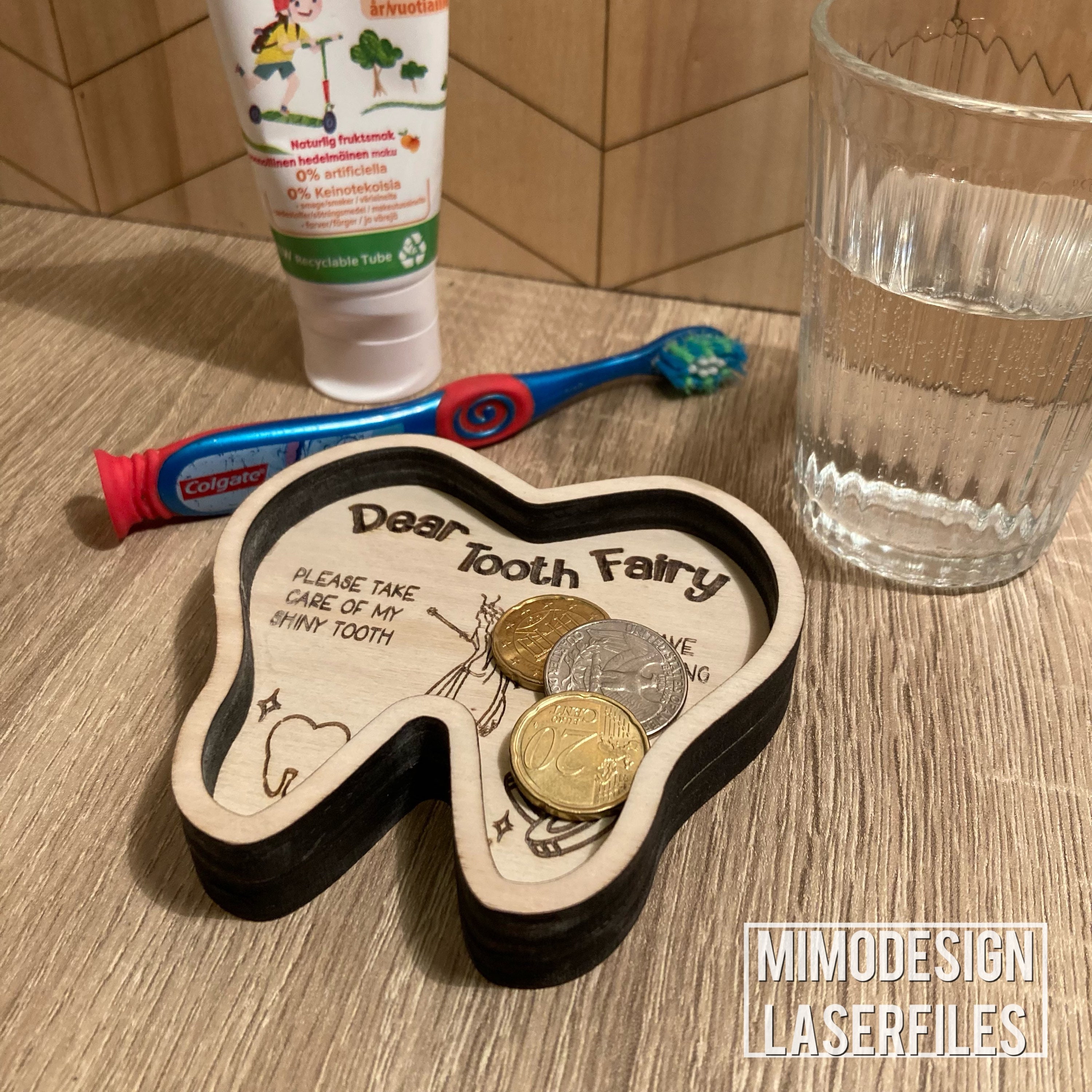 Tooth Fairy Teeth Money Box Scored / Lined or Engraved Svg - Etsy