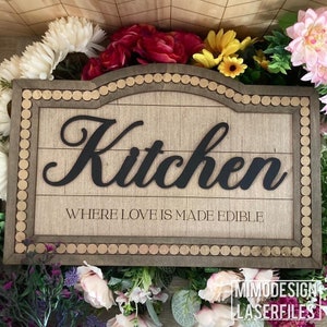 Bundle of Kitchen Beaded Frame Sign Door Hanger Farmhouse Style, Blank ...