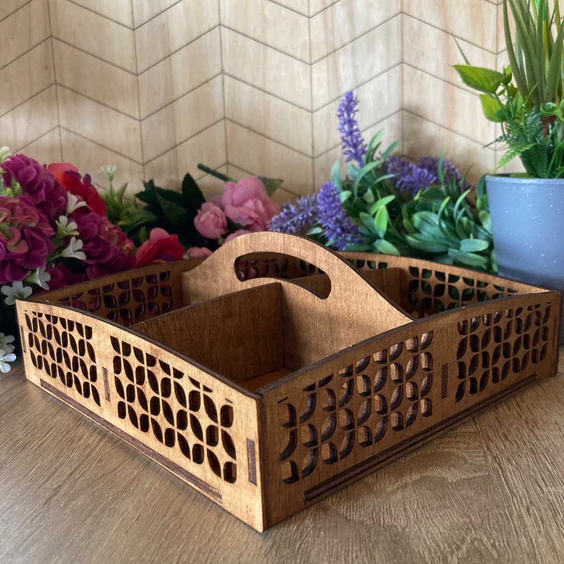 Divided Decorative Trays With Beautiful Laser Cut Pattern for - Etsy