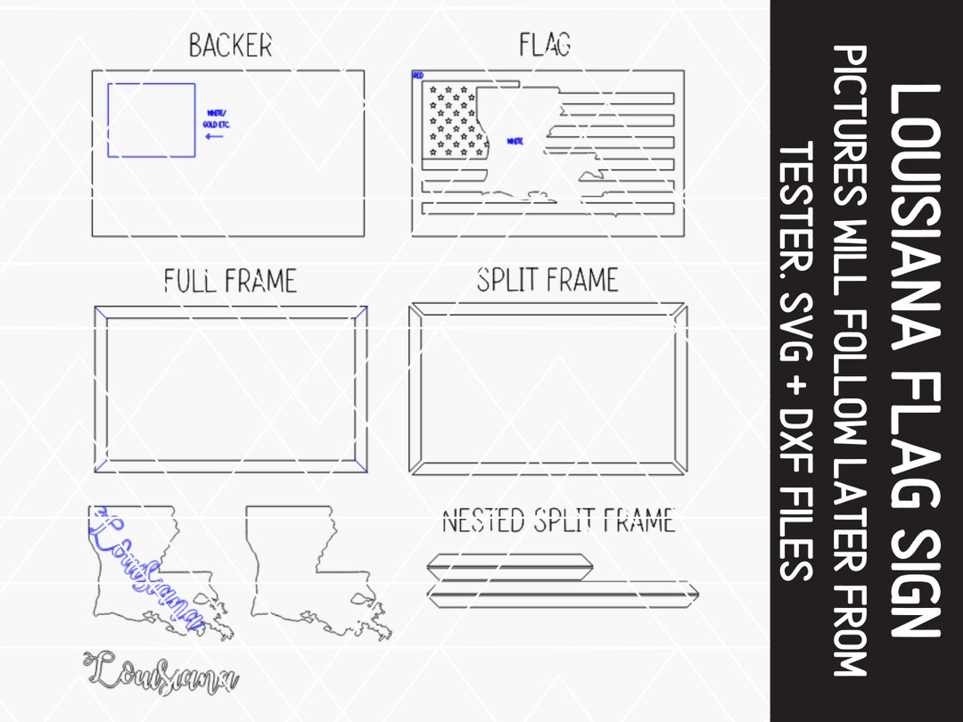 LOUISIANA State Flag Sign With the American Flag + Frames, Easy to Make ...