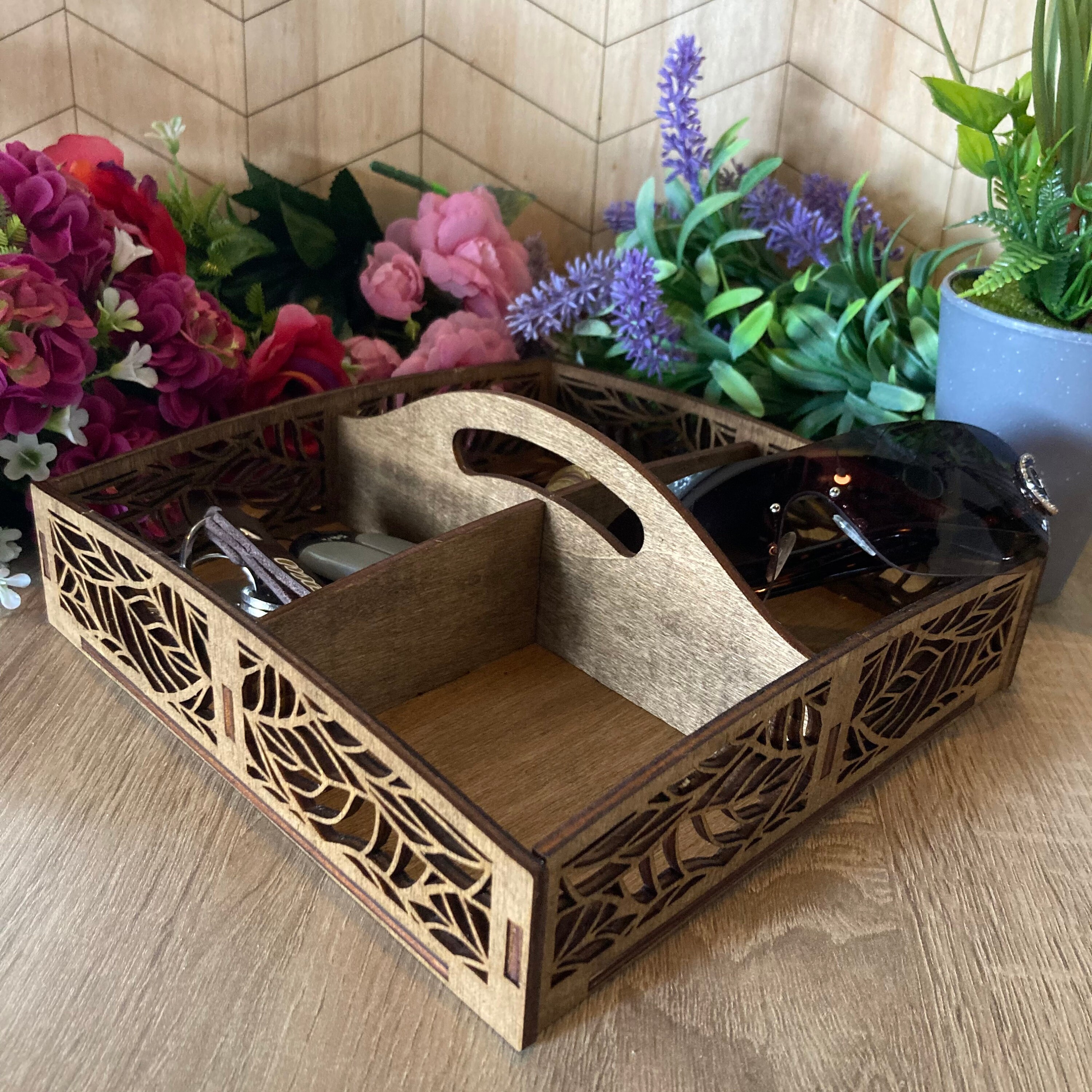 Divided Decorative Trays With Beautiful Laser Cut Pattern for - Etsy