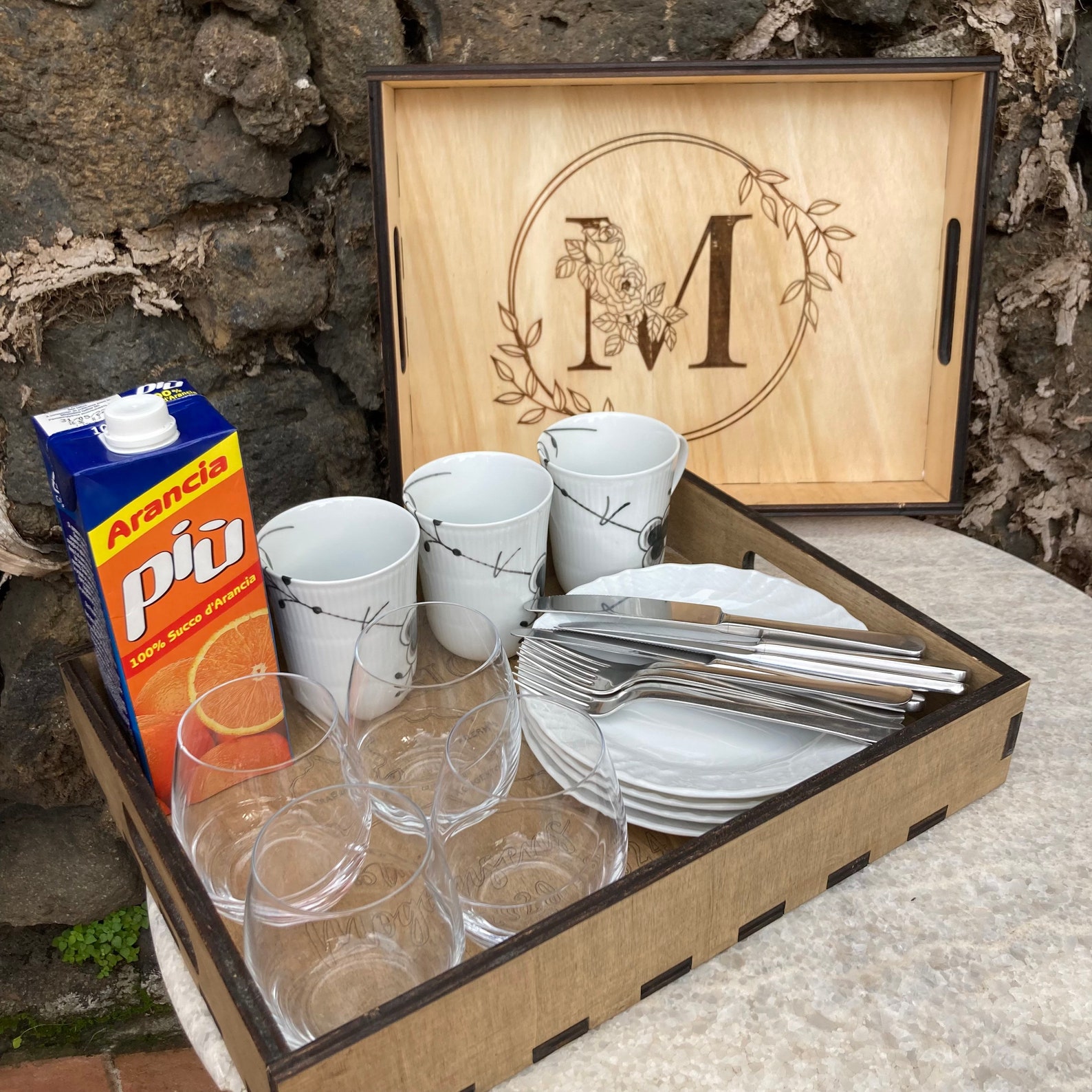 Serving Tray for Engraved Personalization High Edges - Etsy