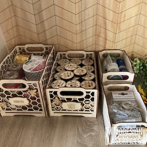 Stacking Honeycomb Bee Boxes, Crates, Baskets for Personalization ...