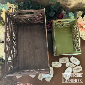 Stacking Leaves Pattern Boxes Crates, Baskets for Personalization ...
