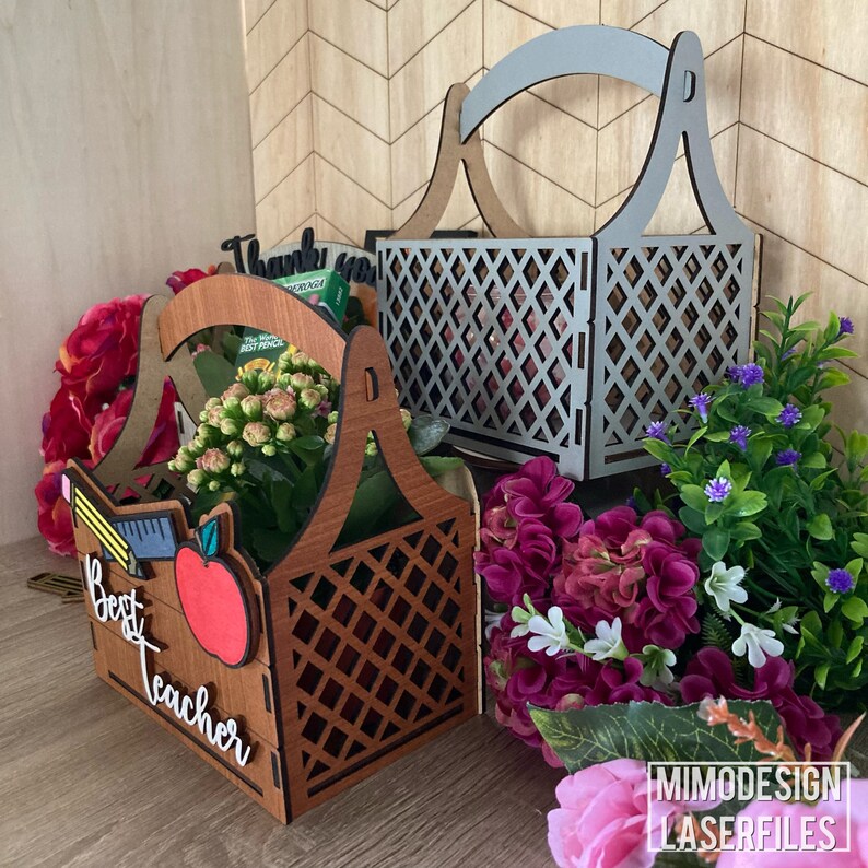 Mini Teachers and Patterned Gift Baskets Crates for - Etsy