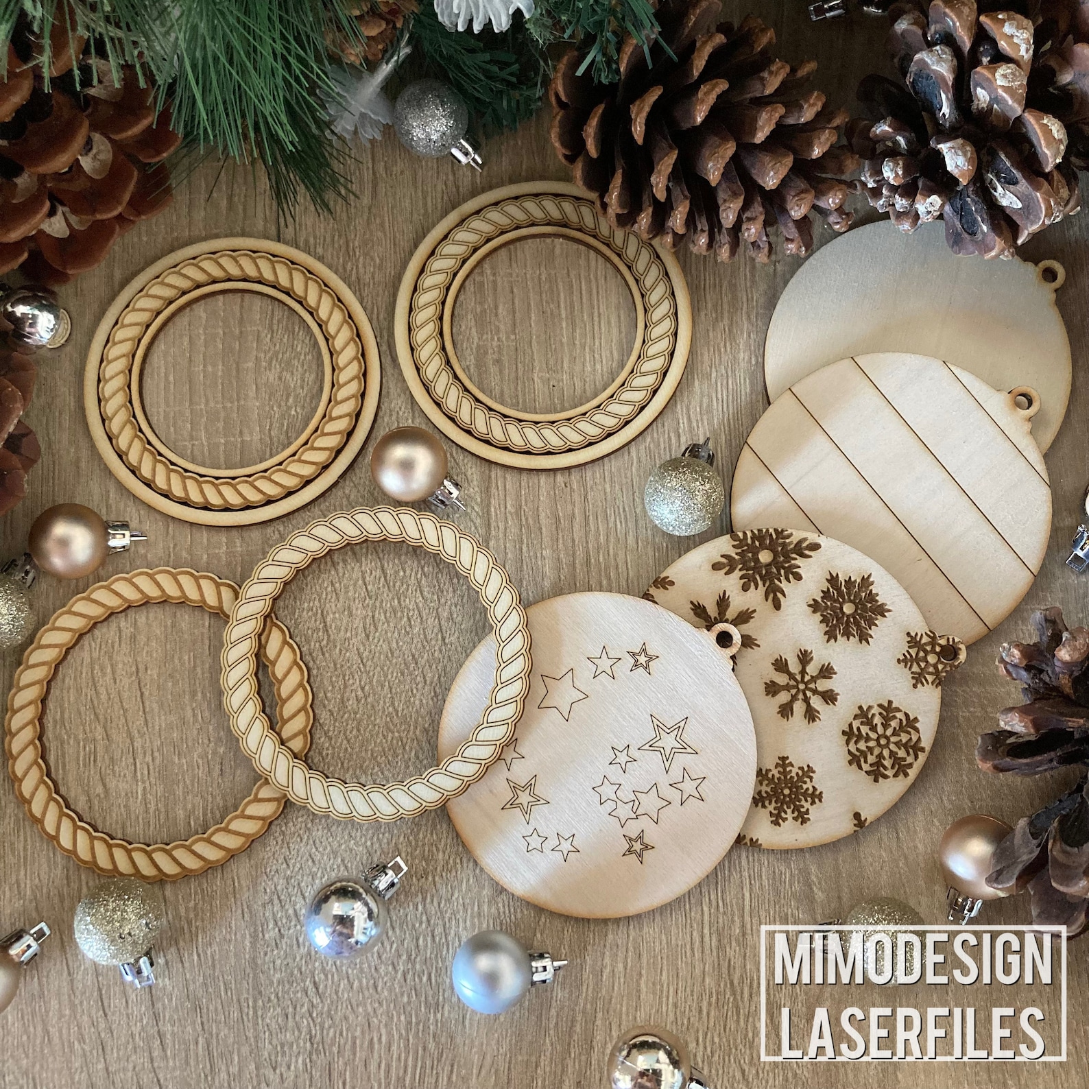 Rope Frame Christmas Ornaments Bundle for Monogram Letters - Etsy