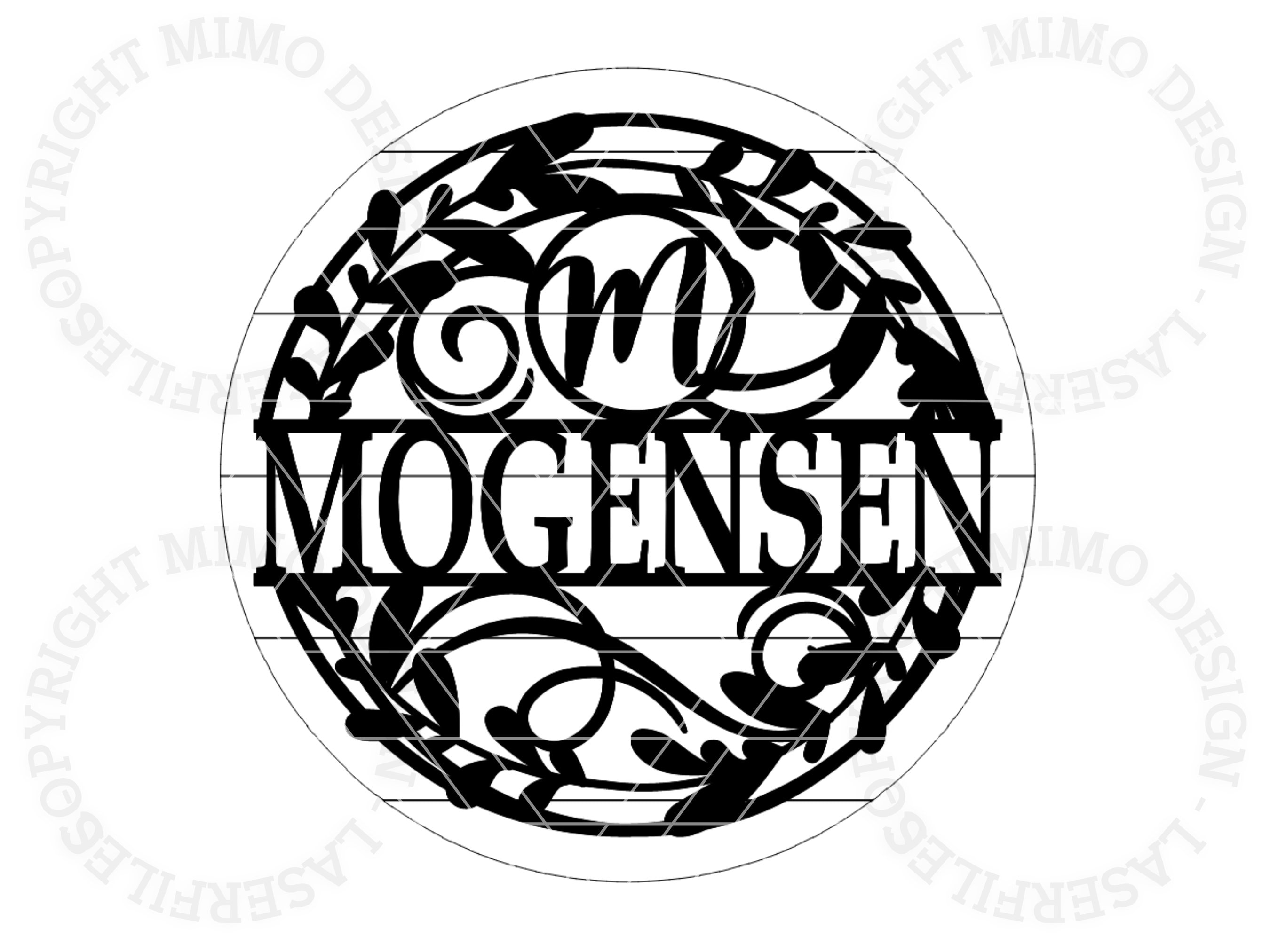 Split Monogram Familyname Name Design Sign Door Hanger | Etsy