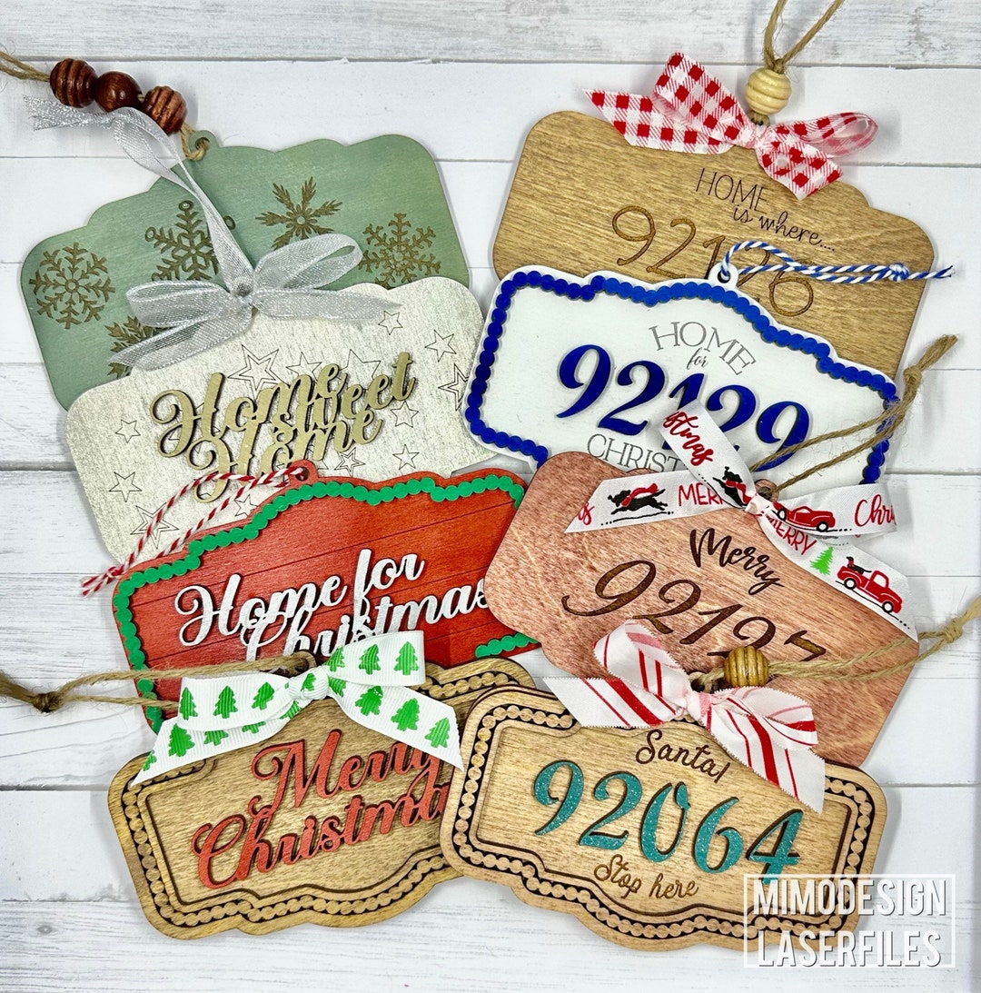 Beaded Frame ZIP / Name Christmas Ornaments Farmhouse Style for Names ...