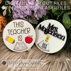 Rotating & Spinning Teachers Sign With 6 Status Messages for the Door ...