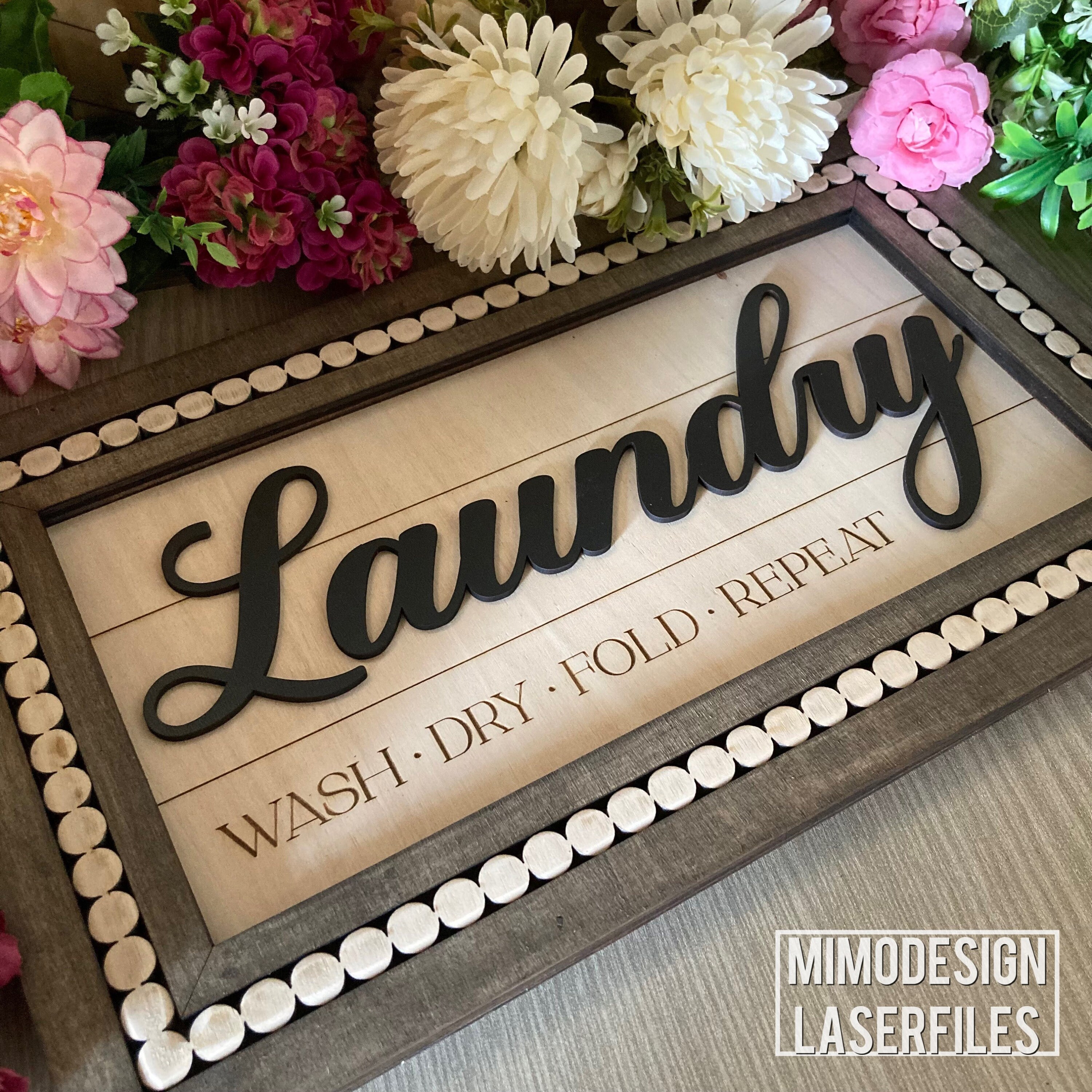Bundle of Laundry Room Beaded Frame Signs Farmhouse Style - Etsy