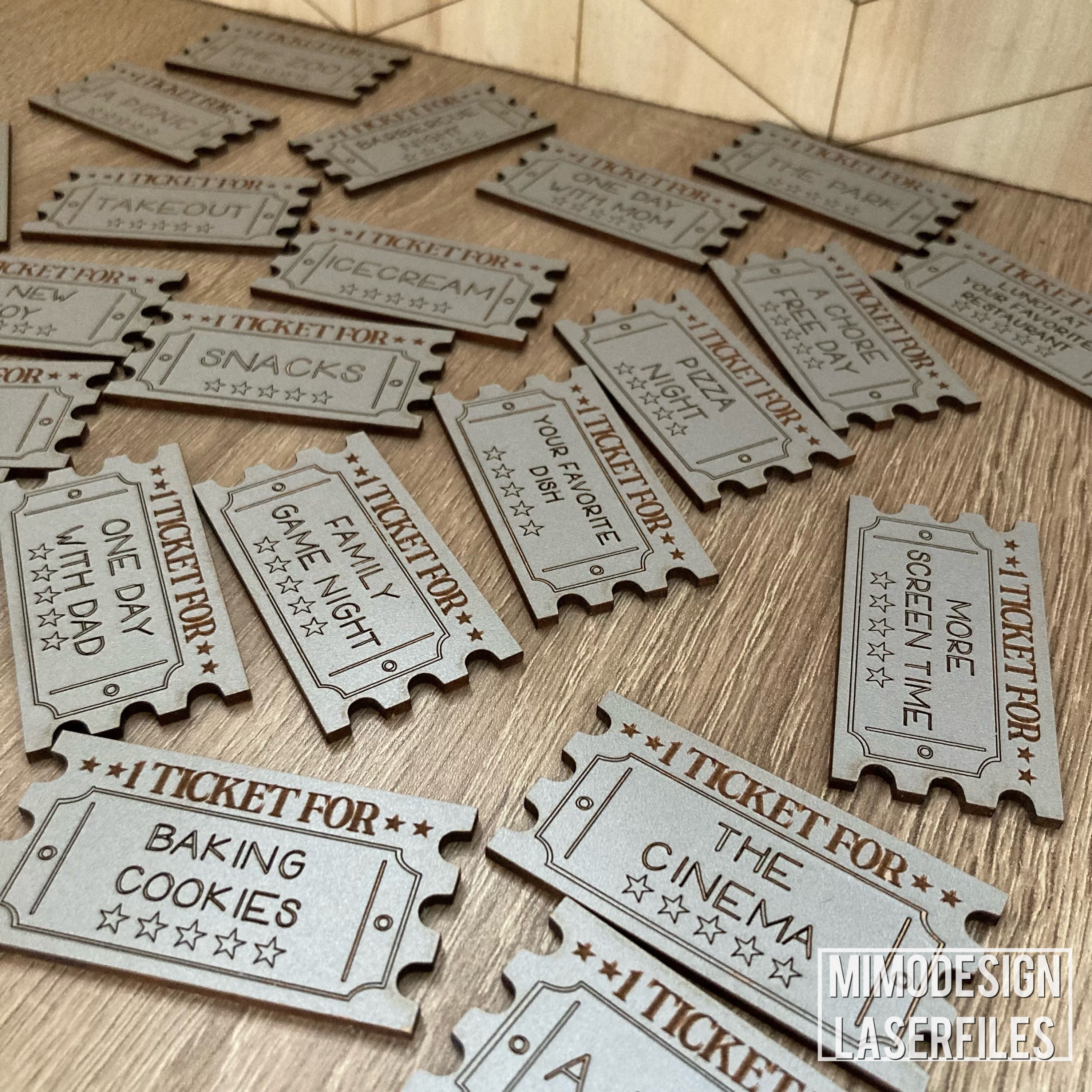 Reward Tickets for Kids 25 Scored / Lined or Engraved Pre - Etsy